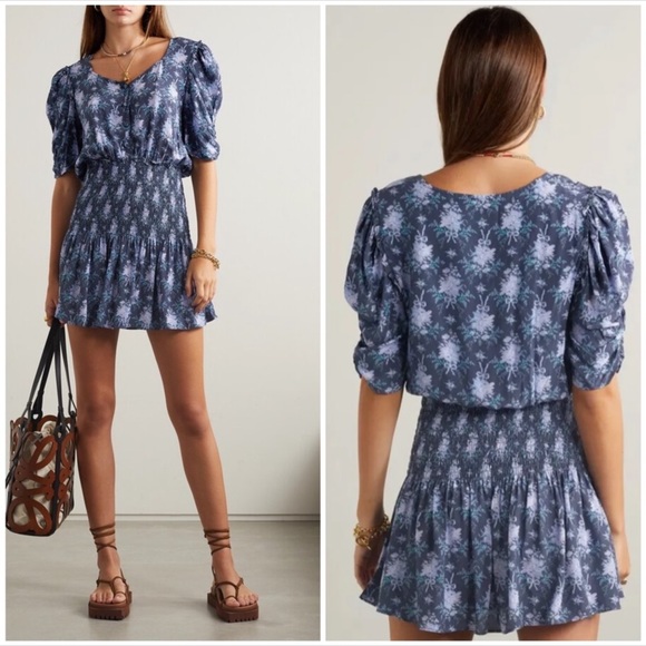 LoveShackFancy | Dresses | Loveshackfancy Brickell Flower Bow Mini ...